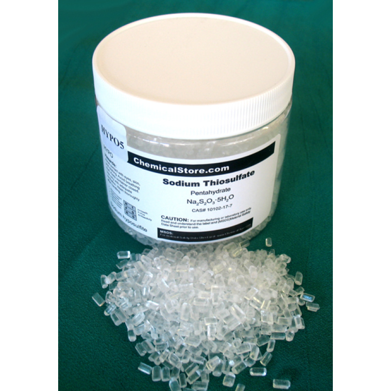 Sodium Thiosulfate, Pentahydrate, Crystals